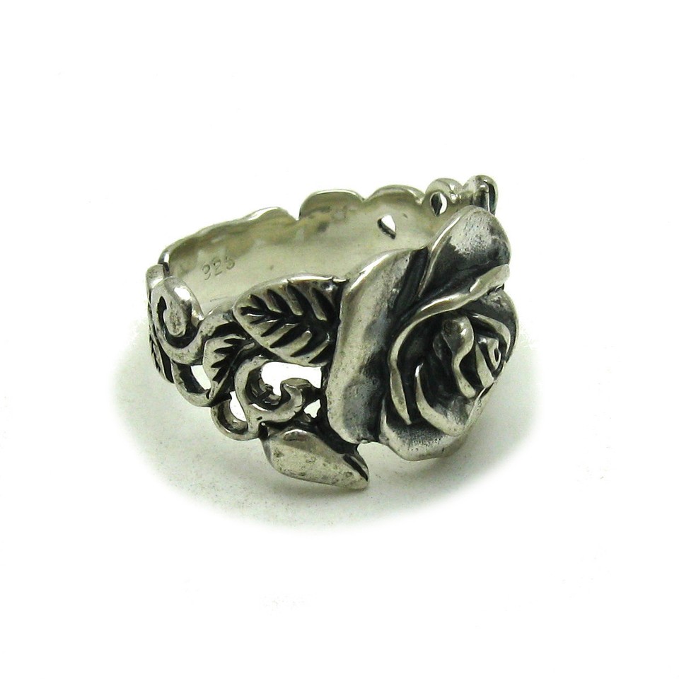 Stylish Genuine Sterling Silver Ring Hallmarked Solid 925 Flower ...