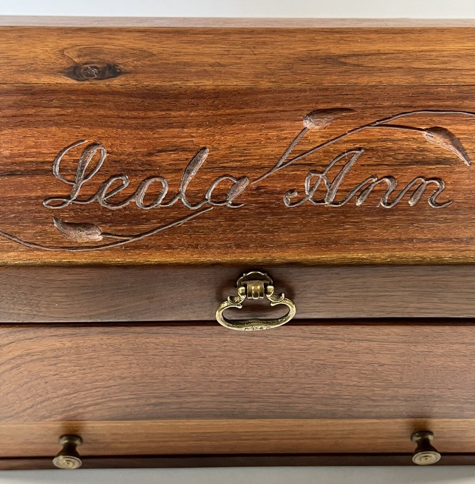 W Dassie Old Wooden Handle Drawer Jewelry Chest Trunk Treasure Handles ...