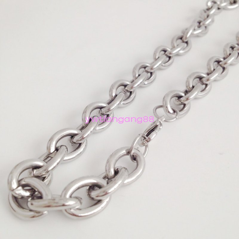 Heavy & Huge Mens 316L Stainless Steel Silver Big O Link Chain Necklace ...