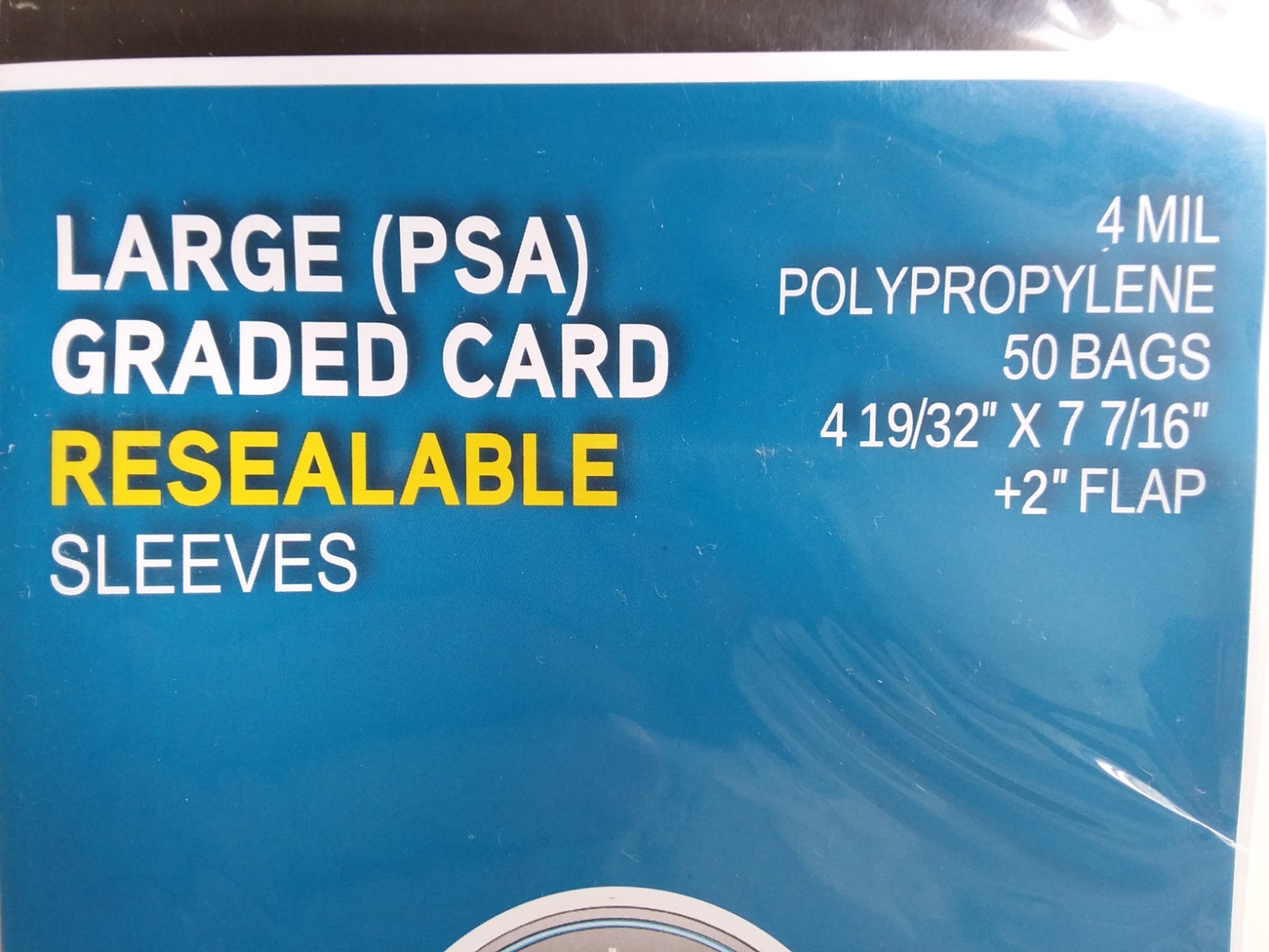 CSP *Large* PSA Graded Card Sleeves 50ct NIP 4 Mil Resealable 4 19/32 ...