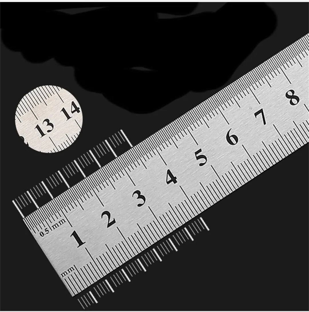 Righello in acciaio inox,sistema imperiale e metrico,conversione,30cm ...