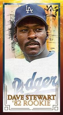 1982 Dave Stewart RC Rookie Original ACEO Tobacco Art Card Los Angeles ...