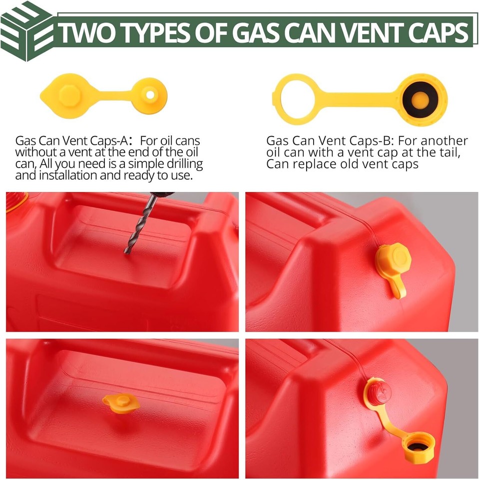 5X Replacement Gas Can Spout Nozzle Vent Kit for Plastic Gas Cans Old ...
