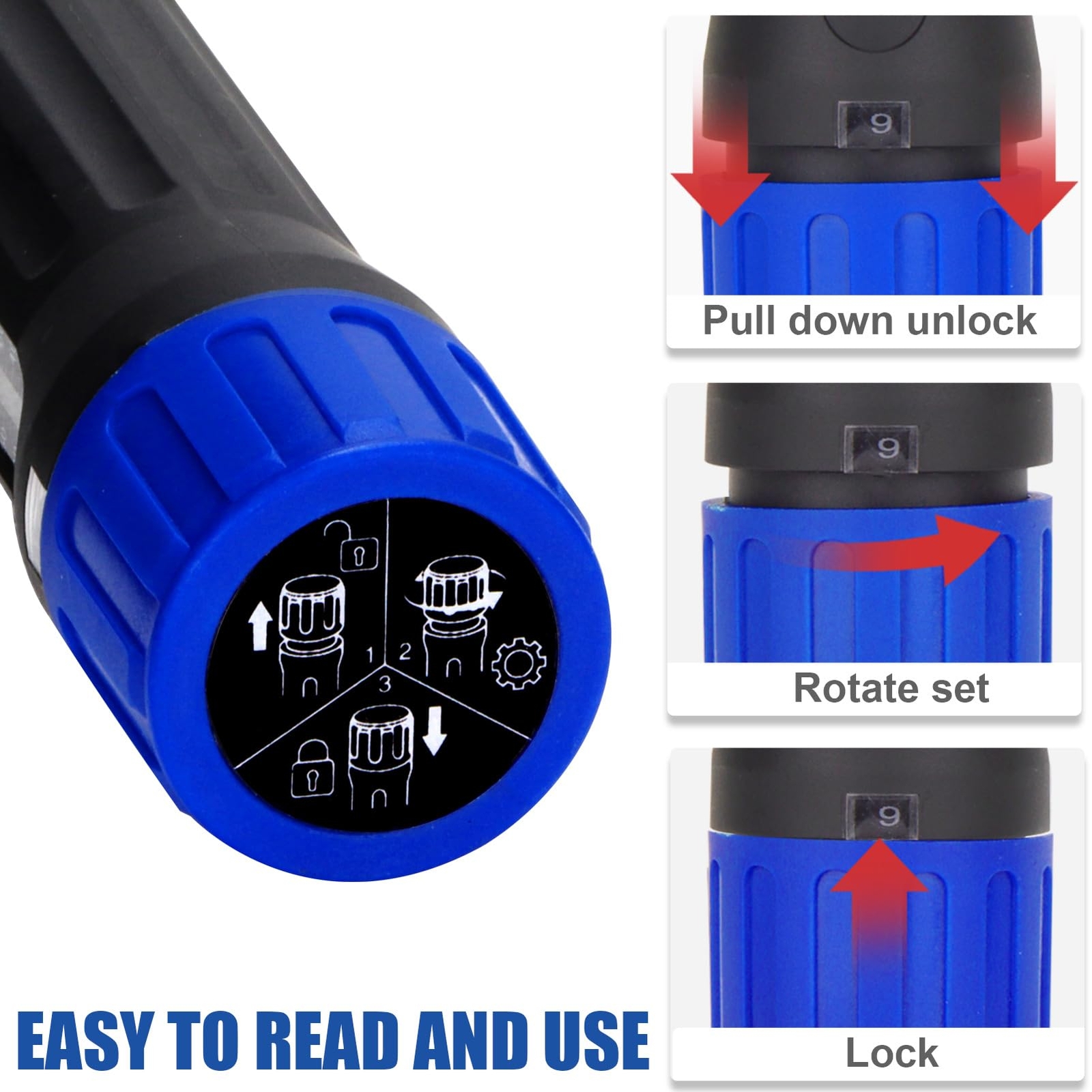 BULLTOOLS Torque Screwdriver Wrench Set, 10 to 70 Inch Pounds Torque ...