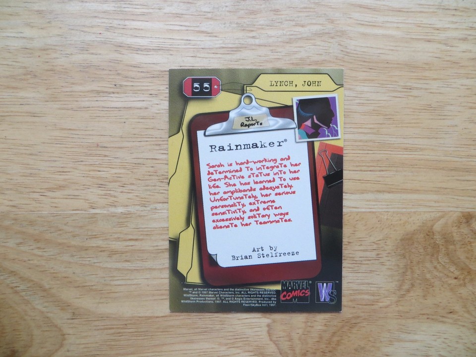 1997 MARVEL VS WILDSTORM GEN13 RAINMAKER CARD SIGNED BRIAN STELFREEZE ...