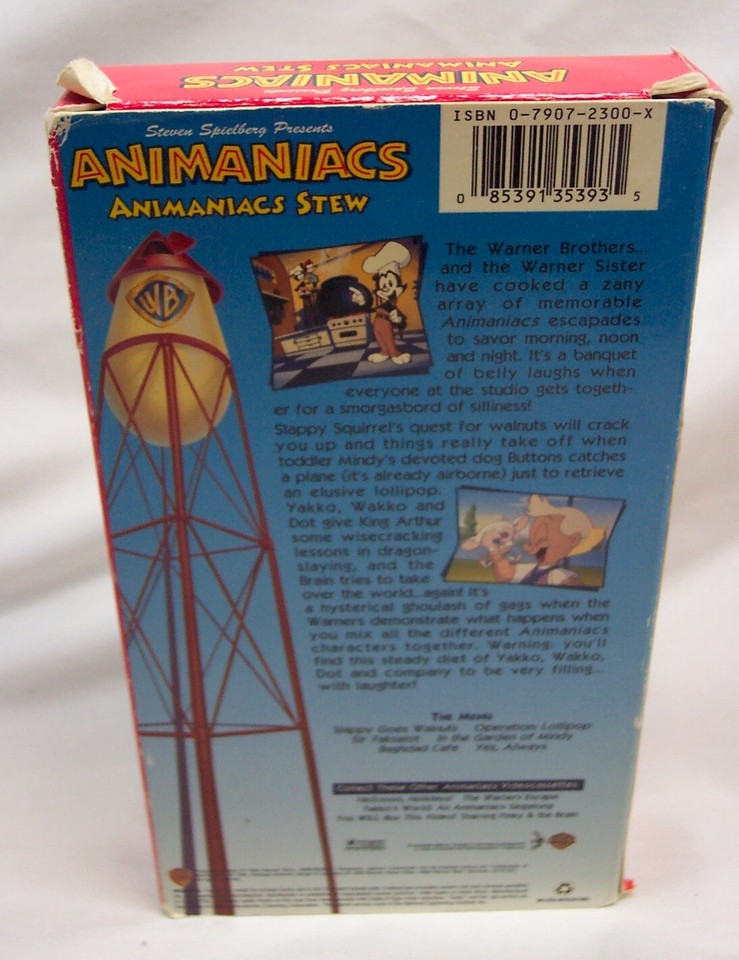 Vintage 1994 WB ANIMANIACS Animaniacs Stew VHS VIDEO 6 Episodes ...