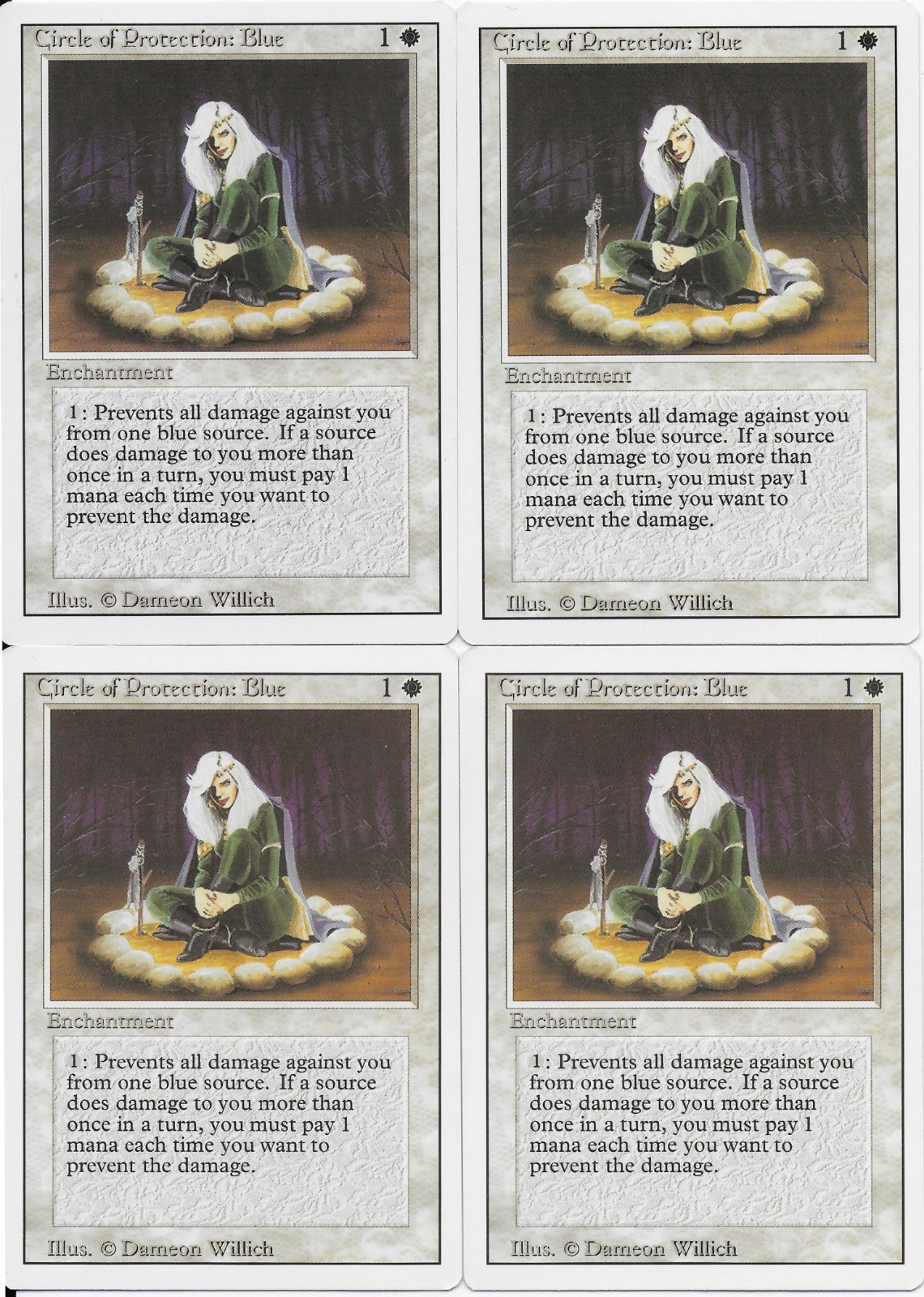 MTG: CIRCLE OF PROTECTION: BLUE Revised Edition COMMON; played ...