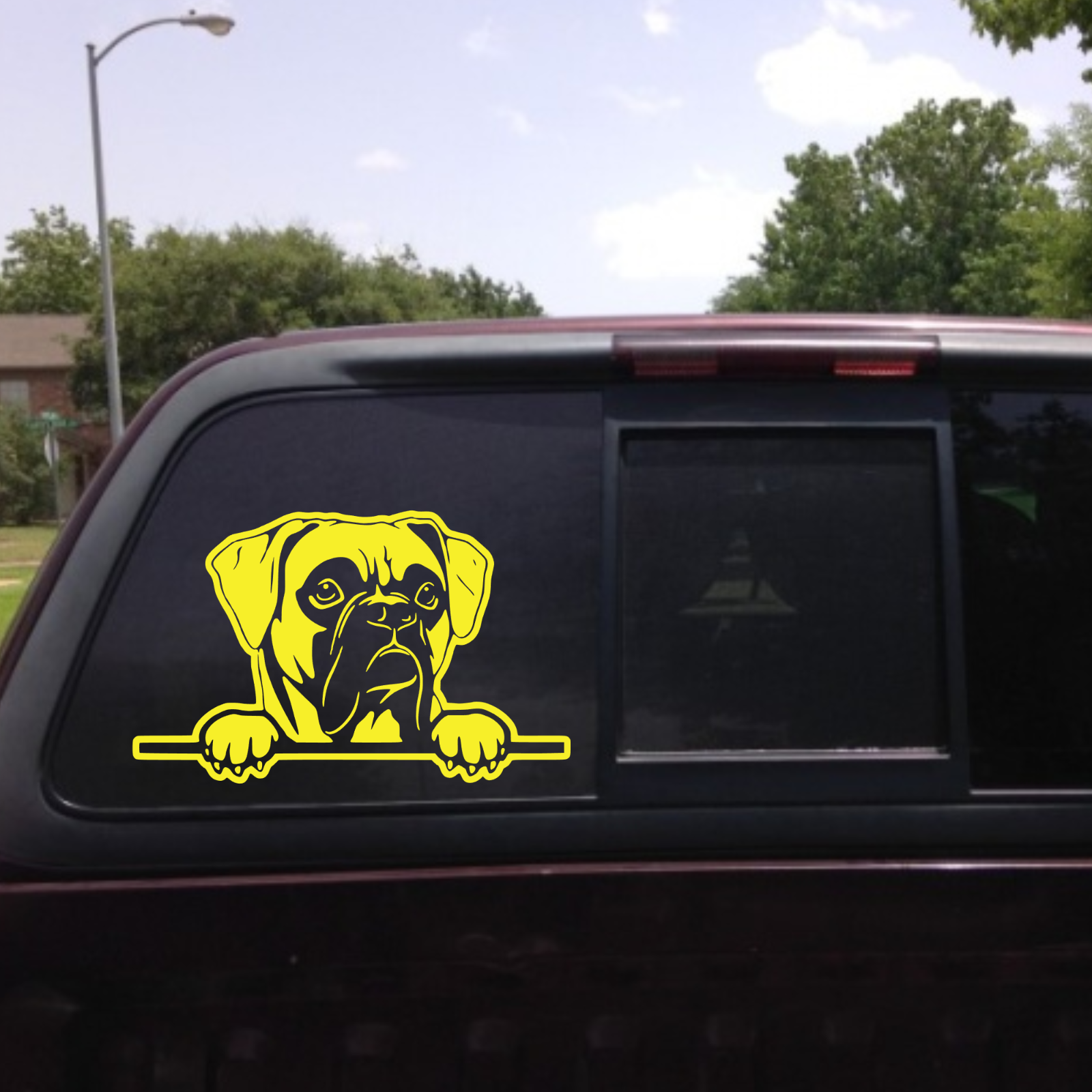 Peeking Boxer Dog Decal Car Window Tumbler Door Laptop Stickers 22 ...