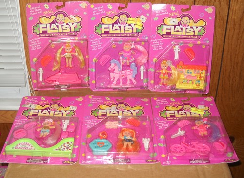 #2544 NRFC Vintage Just Toys Set of 6 Flatsy Dolls with Accessory | eBay