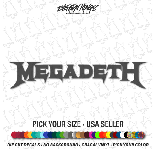 MEGADETH Logo Heavy Metal Music Vinyl Car Decal Band Sticker - PICK ...
