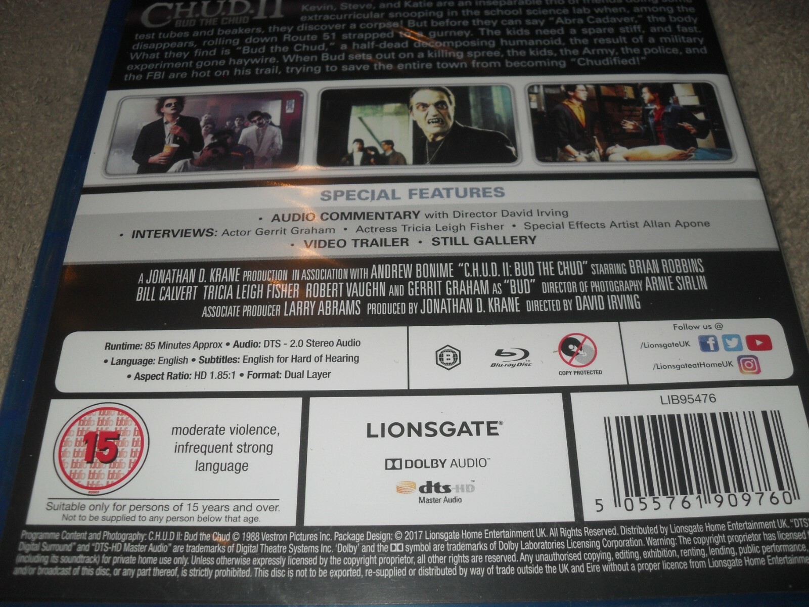 C.H.U.D. II 2 Bud the Chud (1989) UK Region B Non-U.S. (READ DETAILS ...