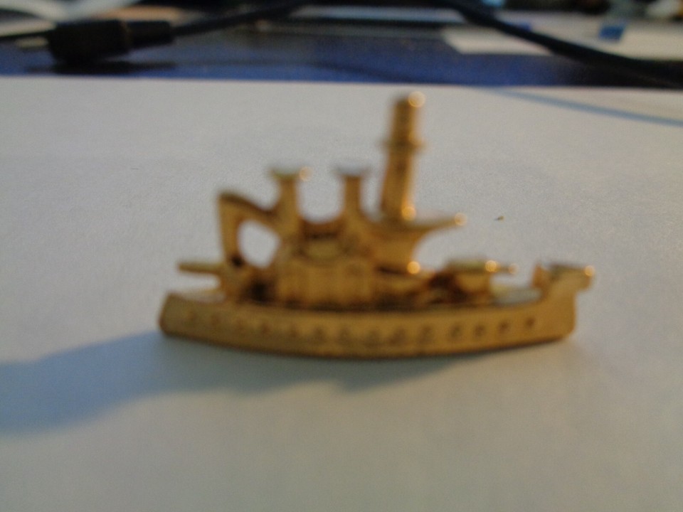 Franklin Mint Collectors Ed Monopoly BATTLESHIP Token Gold Plated ...