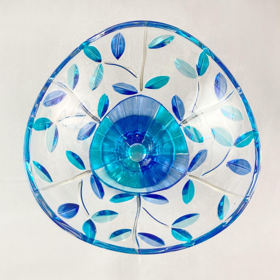 Venetian Glass Tree of Life Compote Dish, Blue Handmade Italy Murano ...