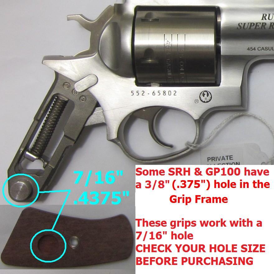 Compact RUGER Rosewood Wood Panel Rubber Grip GP-100 GP100 Super ...