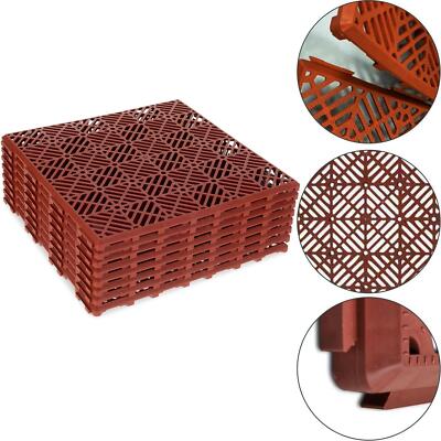 Interlocking Plastic Garden Deck Tiles Nonslip Path Floor Lawn Paving ...