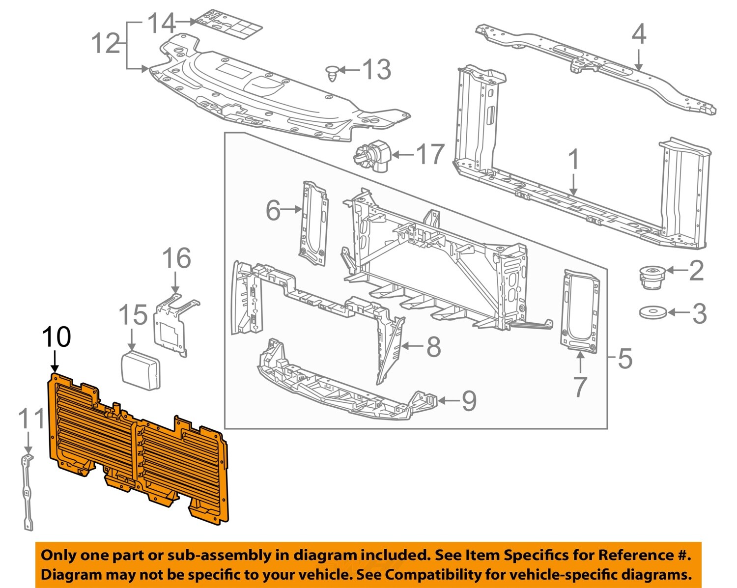 2017-2019 TAHOE YUKON FRONT GRILLE SHUTTER NEW GM # 84378163 | eBay