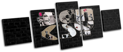 Banksy Typography Graffiti City MULTI TOILE murale ART Photo Print | eBay
