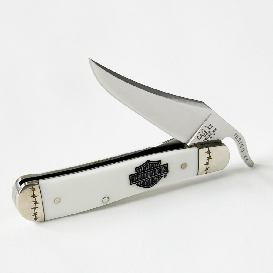 Case XX Harley Davidson Embellished White Synthetic RussLock Folding ...