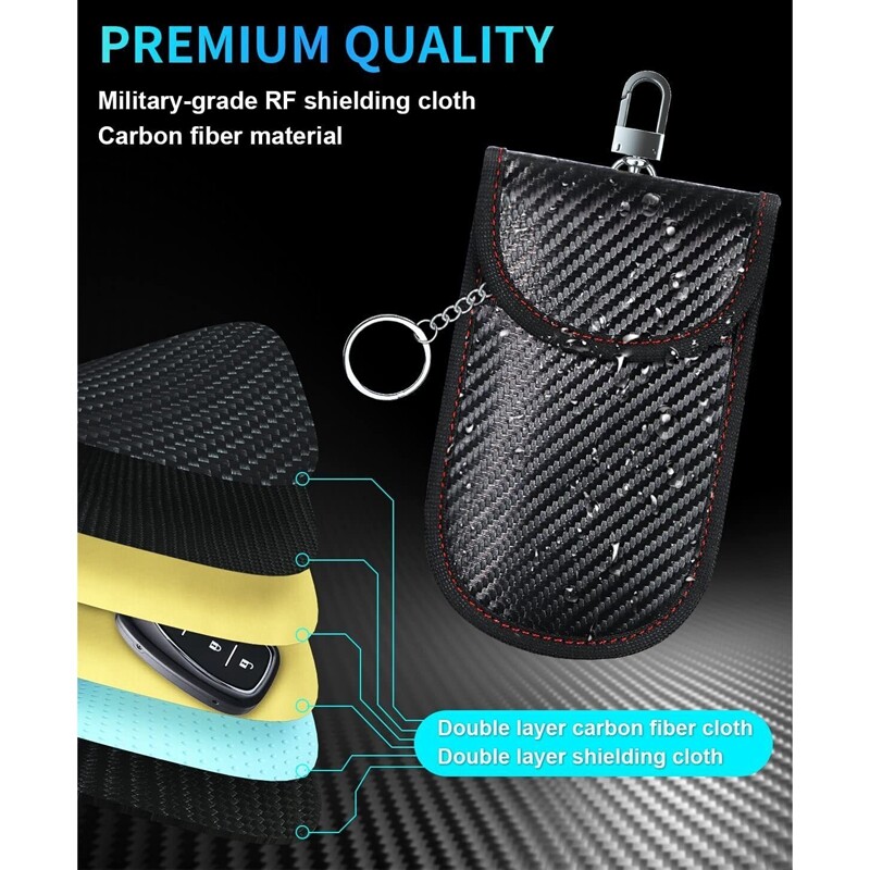 Anti-theft Car key Bag Key Fob Signal Blocker Shielding Pouch Carbon ...