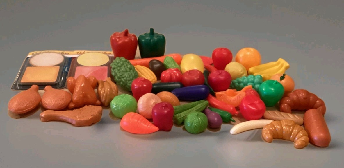 HUGE Pretend Play Food Lot – Kids Toy Fruits, Veggies, Meat, Bread – 50 ...