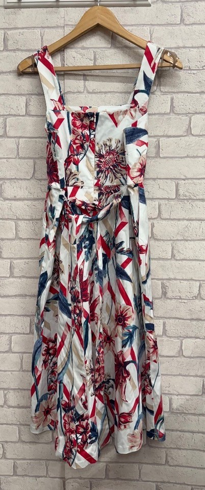 M&S White Floral Strappy Fit & Flare Dress Size 12 - CG S54 | eBay UK