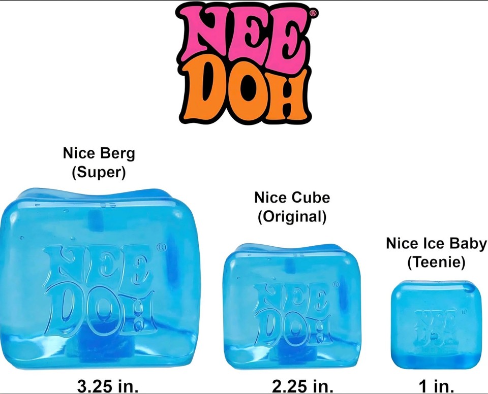 NeeDoh Nice Berg Blue XL Giant Nee Doh Niceberg Solid Squish Cube Ice ...