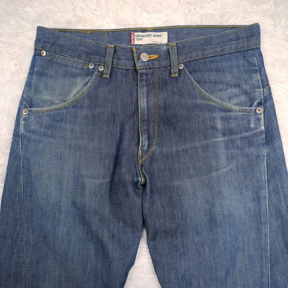 Levi’s 00s Engineered Jeans W32 3D Cut Tight Men's Denim Pants Made in ...