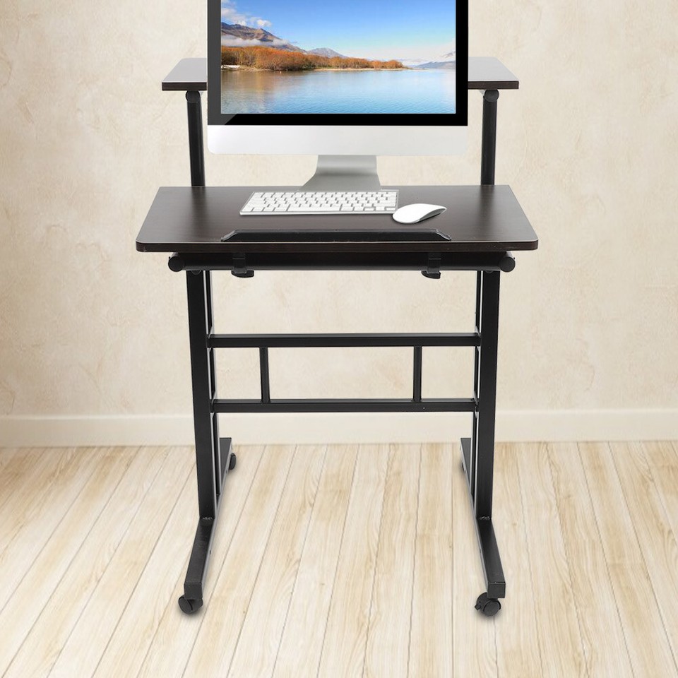 Height Stand Up Laptop Table Lift Computer Desk Rolling Workstation | eBay