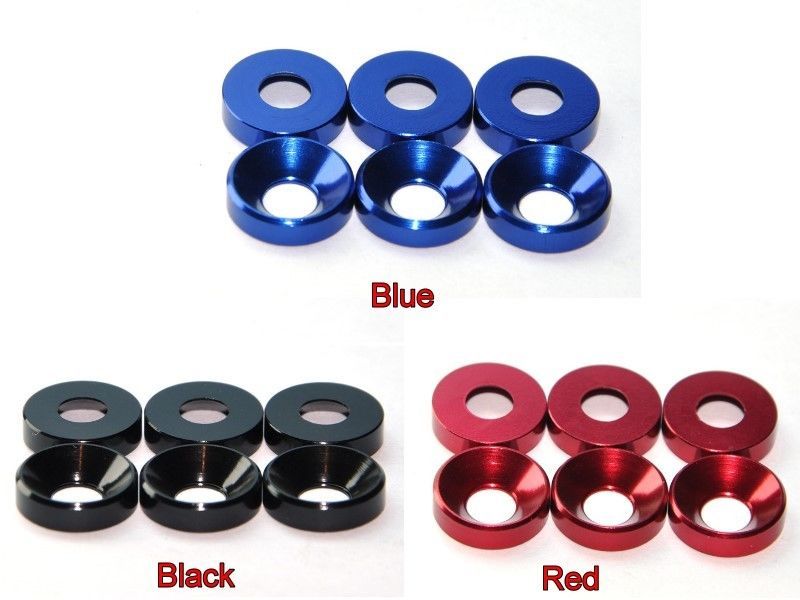 M3 M4 M5 Aluminum Countersink Washer X 10 Black Blue Golds Purple ...