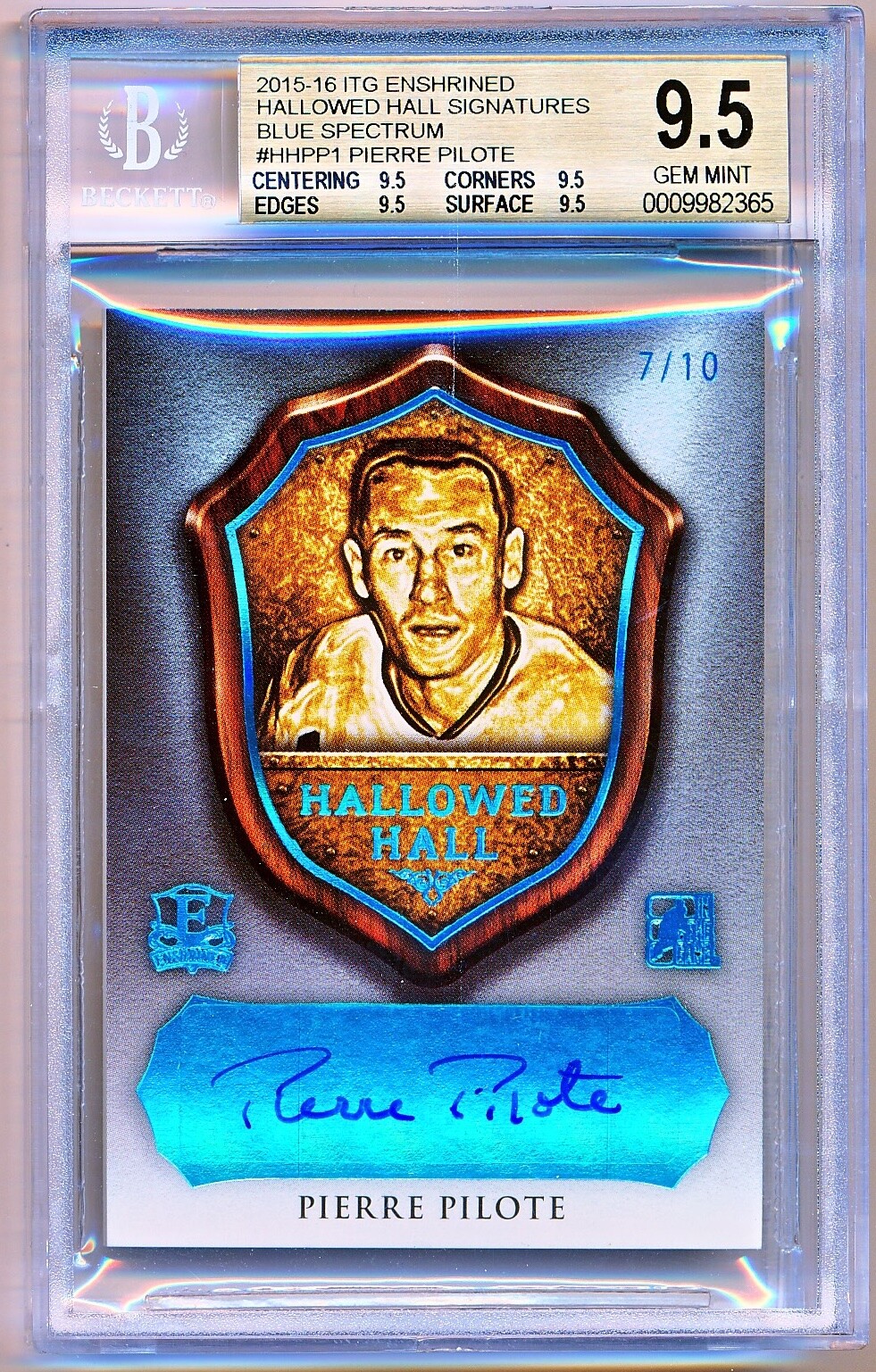 2015-16 ITG Enshrined Pierre Pilote Hallowed Hall Blue Auto (7/10) BGS ...
