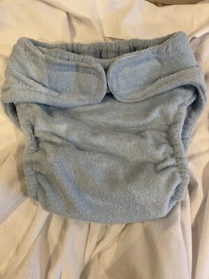 Adult sized Fitted Baby Blue Towelling Nappy small - medium FREE ...