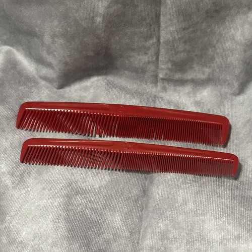 (2) Vintage Goody Red Plastic Hair Comb Combs Made in USA 7.5" | eBay