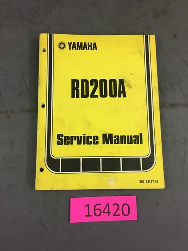 YAMAHA RD200A 1974 GENUINE SERVICE MANUAL Part Number 397-28197-10 | eBay