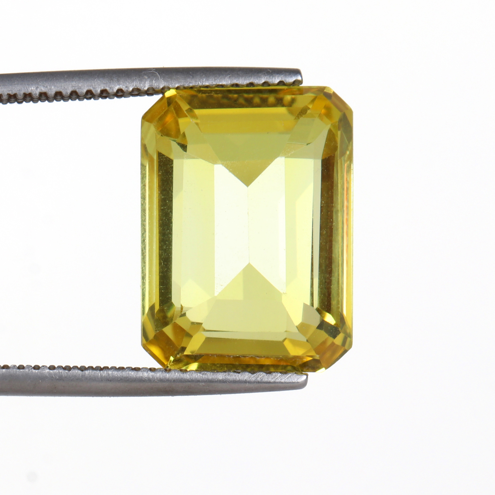 Brazil Yellow Color Citrine Emerald Shape 14 Carat Imitation Created ...