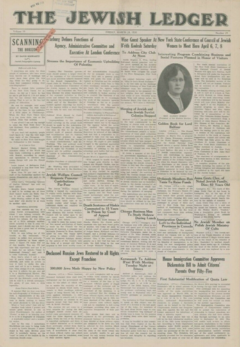 Russian Jews' Rights Restored Felix Warburg Jewish Ledger March 28 1930 ...