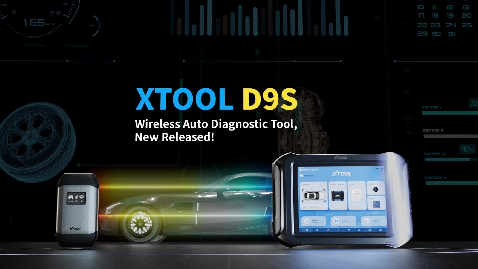 XTOOL D9S Full Diagnostic Scanner Tool Topology Module Coding V.AG ...