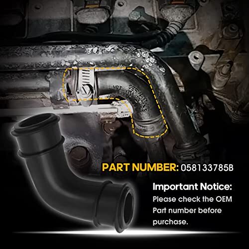 058133785B Elbow Hose Air Pump Connect Pipe for VW Passat Audi A4 | eBay