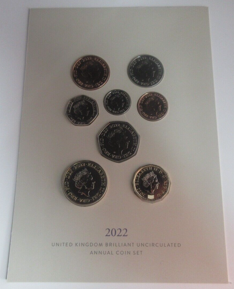 2022 Definitive 8 Coin 2022 BUnc UK Coin Annual Pack Inc £2 Britannia ...
