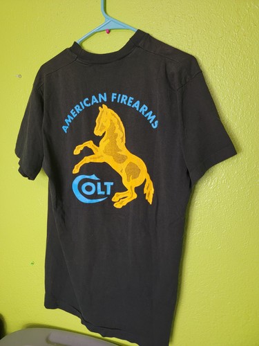 Vintage 1980's Colt Revolver Rifle Gun Logo **RARE** Yellow Horse ...