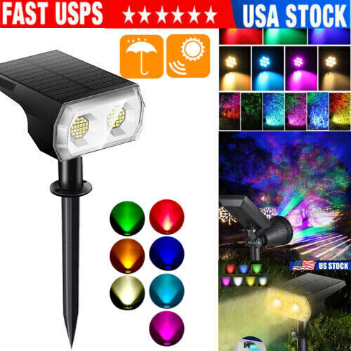 Solar Power Spot light 7-Color 7-Mode Garden Landscape Outdoor Backyard ...