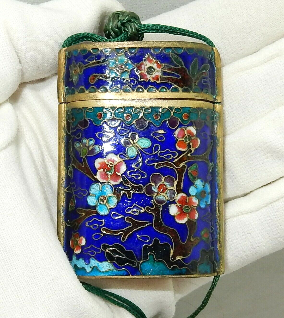 VINTAGE CHINESE CLOISONNE ENAMEL INRO CLOISONNE TRINKET STASH BOX ...
