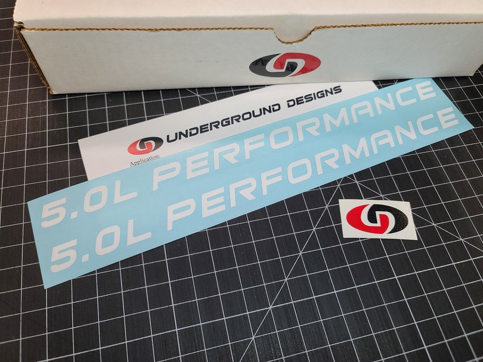 5.0L Performance Decals (2pk) Coyote Racing Engine Stickers Fits ...