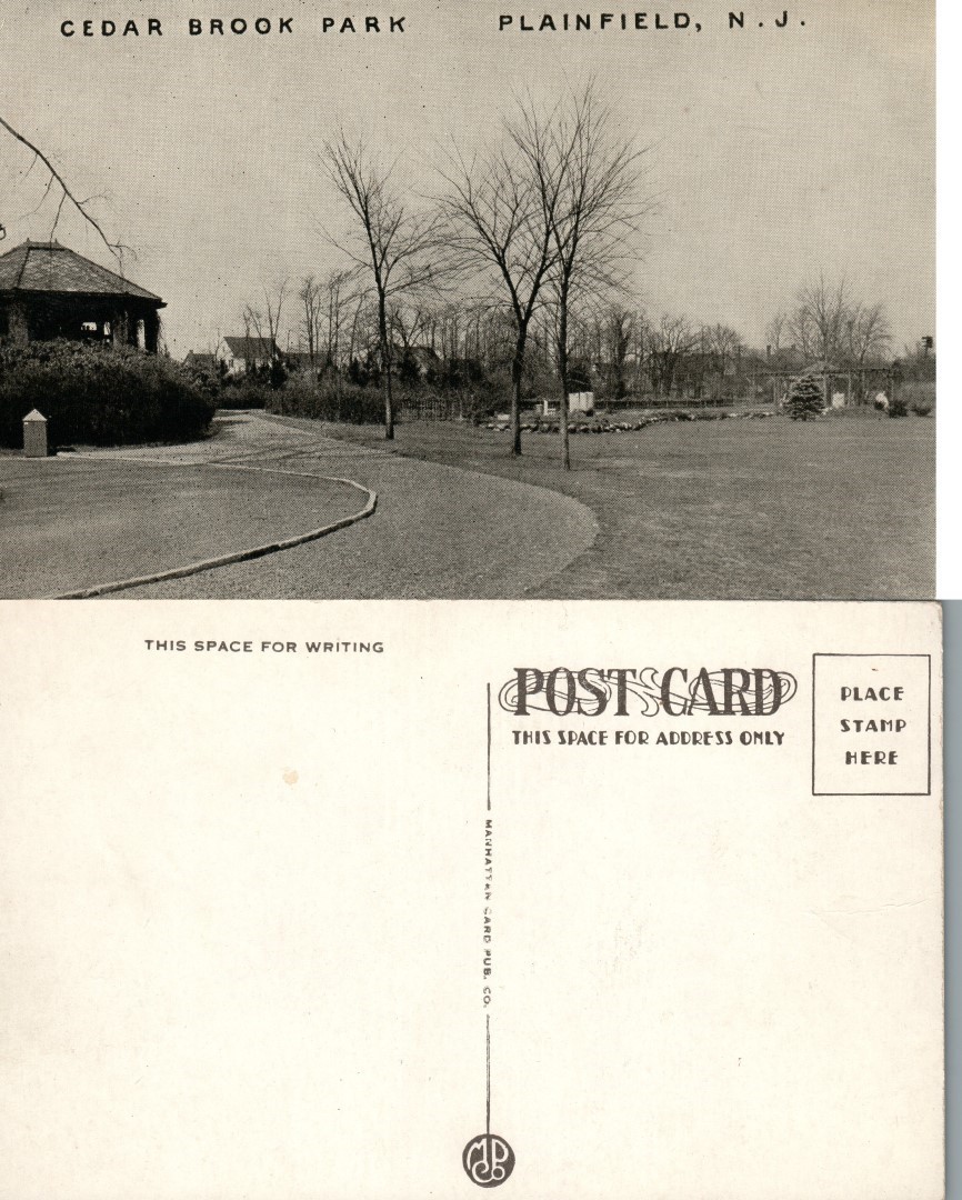 PLAINFIELD N.J. CEDAR BROOK PARK ANTIQUE POSTCARD | eBay