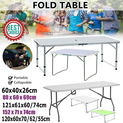 Folding Table Portable Fold Up Tables Camping Garden Party Trestle ...