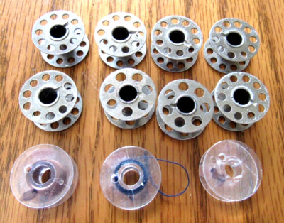 Vintage Sewing Bobbins Lot of 11, 1 To 10 Hole Metal Sewing Machine 3 ...