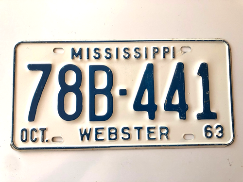 1963 Mississippi License Plate TUNICA COUNTY | eBay