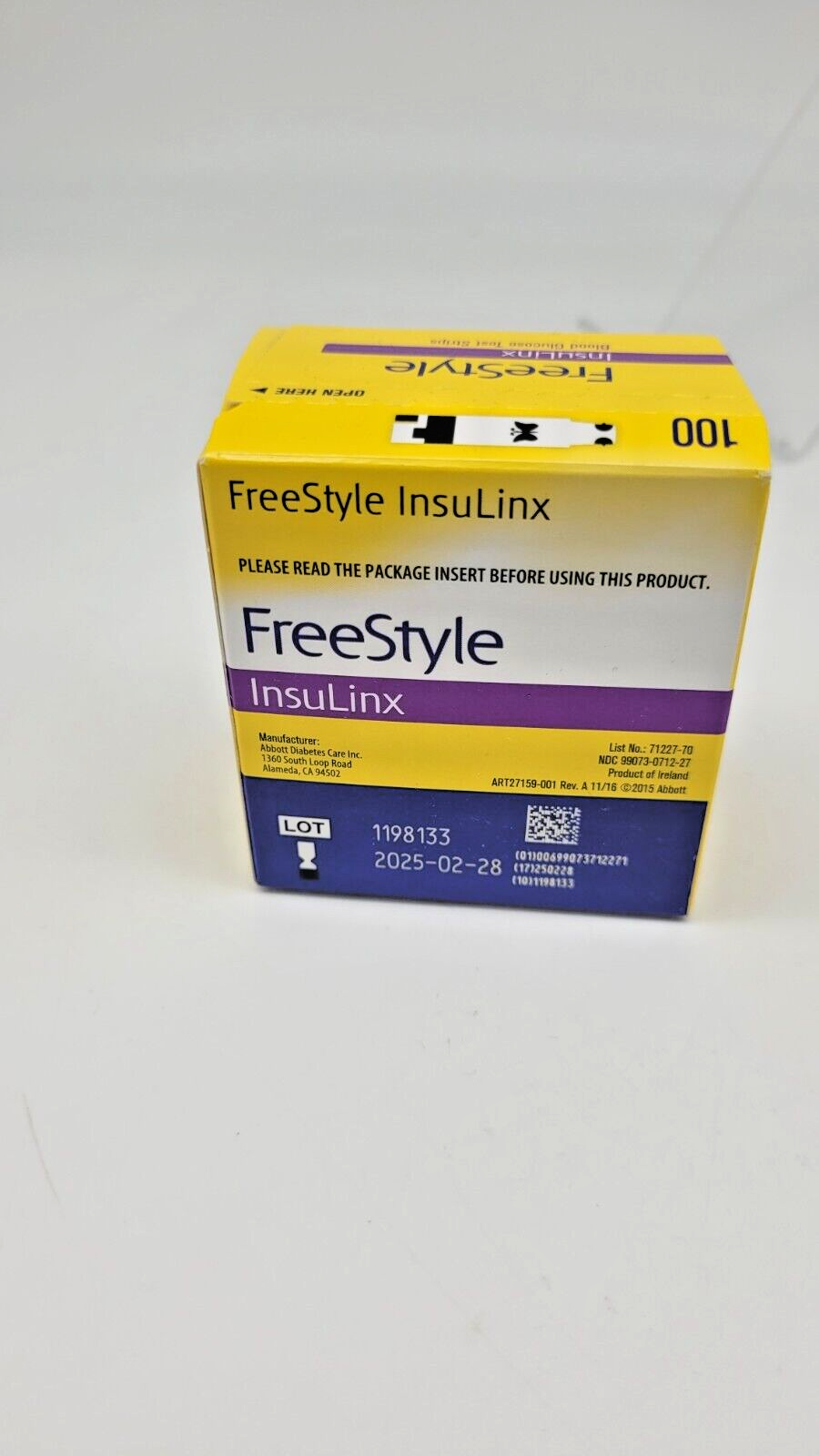FreeStyle InsuLinx Blood Glucose Test Strips (100 Count) for sale ...
