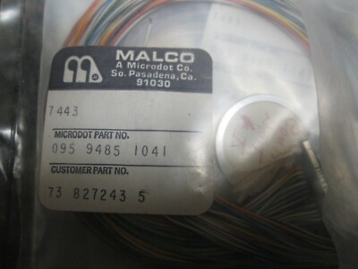 Malco / Microdot 095-9485-1041 Cable Assembly *NOS* 73-827243-5 | eBay