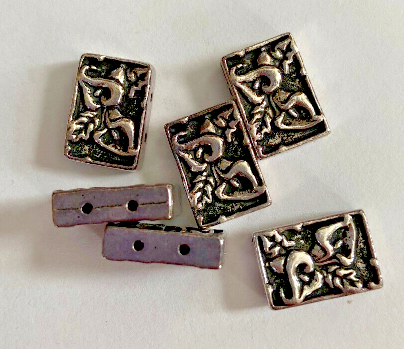 TierraCast Calla 2-Hole Silver Link Bead Connectors 9.8x14.3mm Lily ...