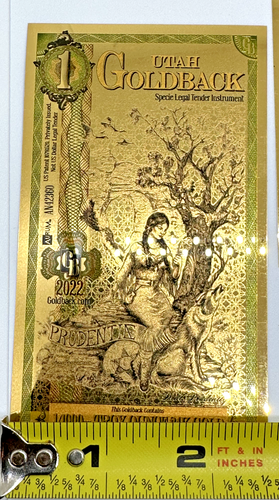 Lot of 5 Utah Goldbacks! Each is 1/1000 ounce of 24K gold! Aurum 24K ...